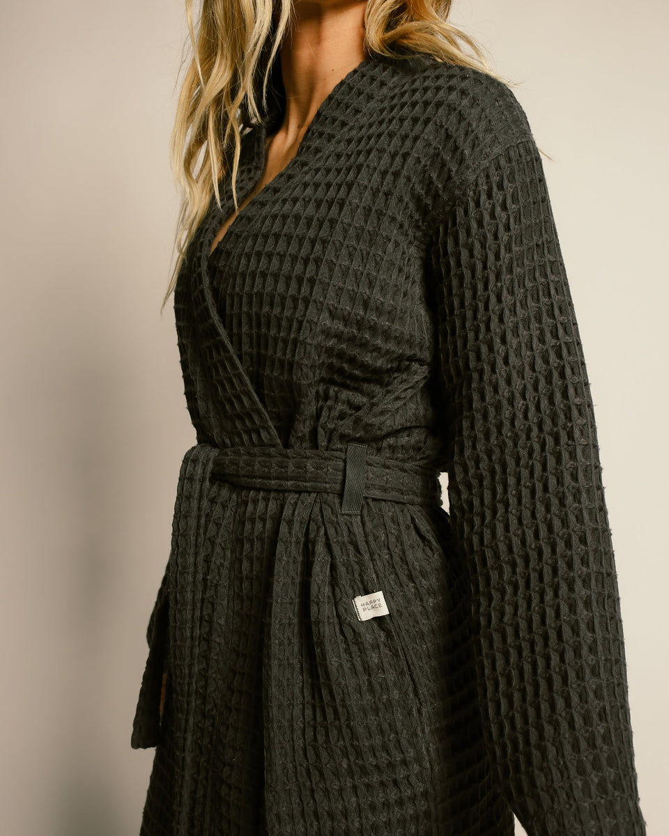 The Weightless Waffle Robe Ash – Happy Place Wholesale